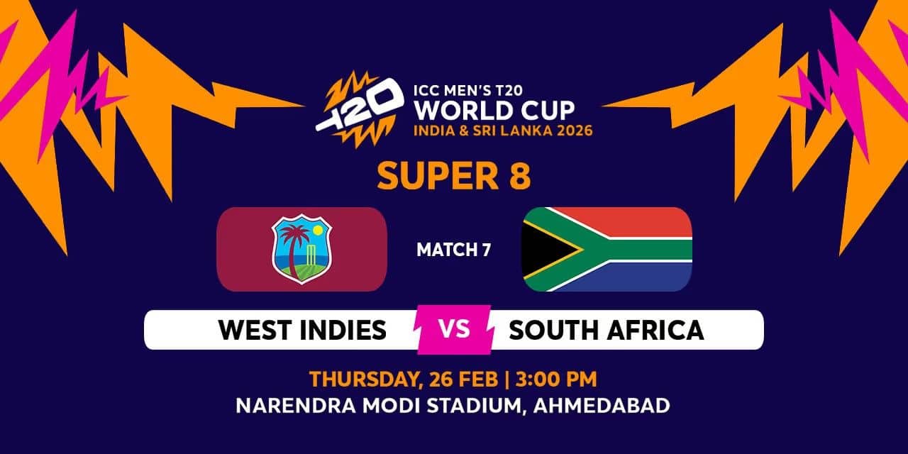 SA vs WI Super 8 Match 7 T20 World Cup Live Streaming Details