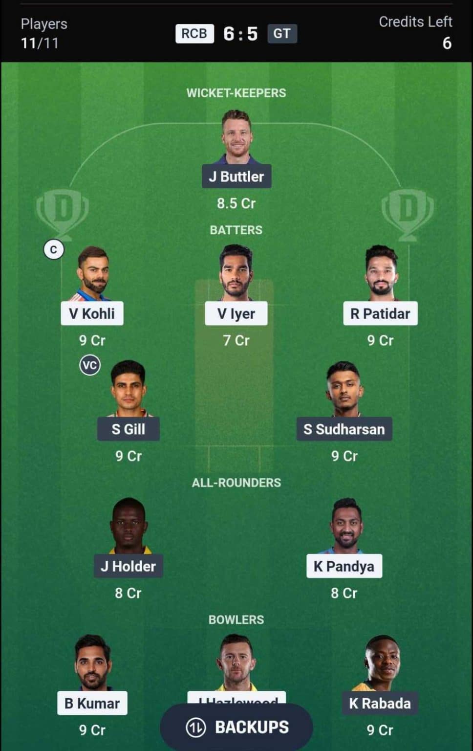 RCB vs GT Final Dream11 Prediction IPL (31 May 2026)